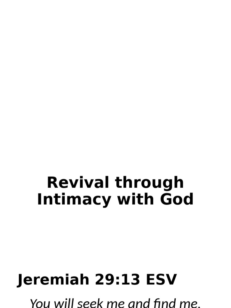 Revival Through Intimacy With GOd | PDF