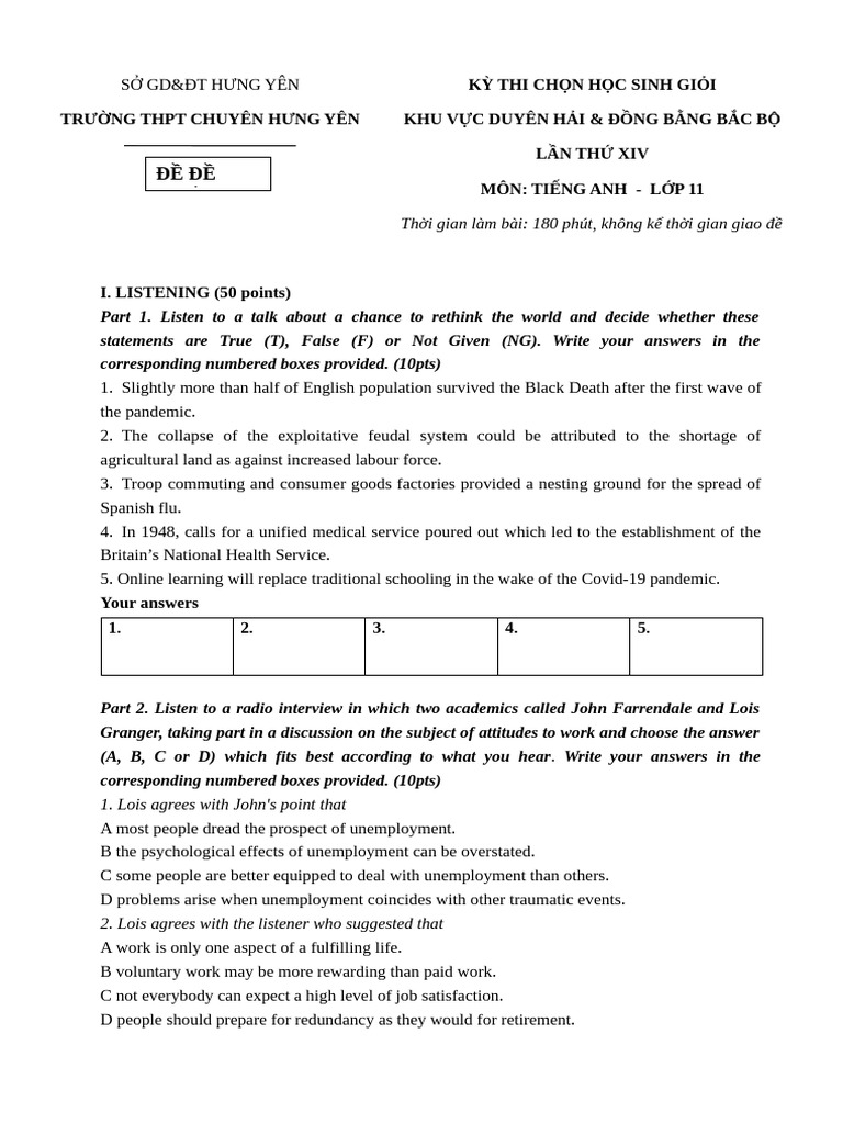 ĐỀ ĐỀ XUẤT CHY HY lớp 11 | PDF | Taste | Aroma Of Wine