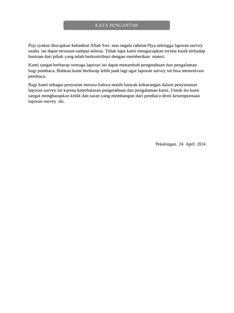 Puji Syukur Diucapkan Kehadirat Allah Swt | PDF