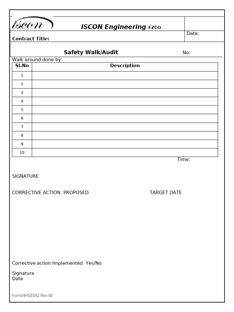 ISCON Engineering Safety Audit Report | PDF