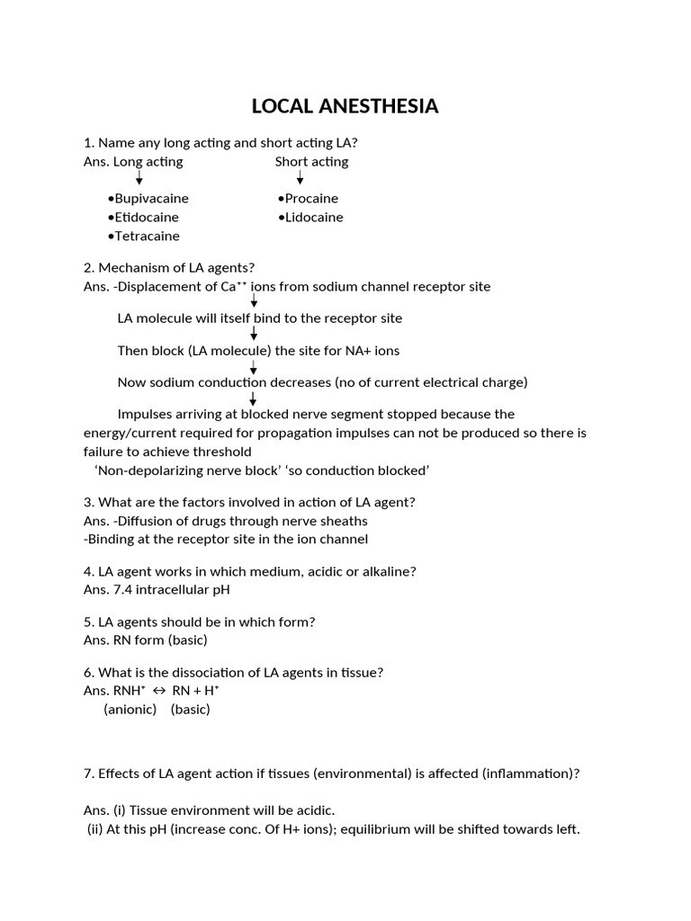 Local Anesthesia | PDF | Medical Specialties