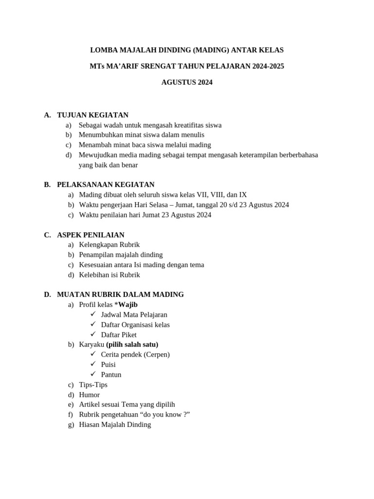 Lomba Majalah Dinding | PDF