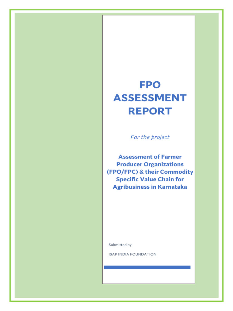 FPO Assessment Report - Ver2 1 | PDF | Agriculture | Crops