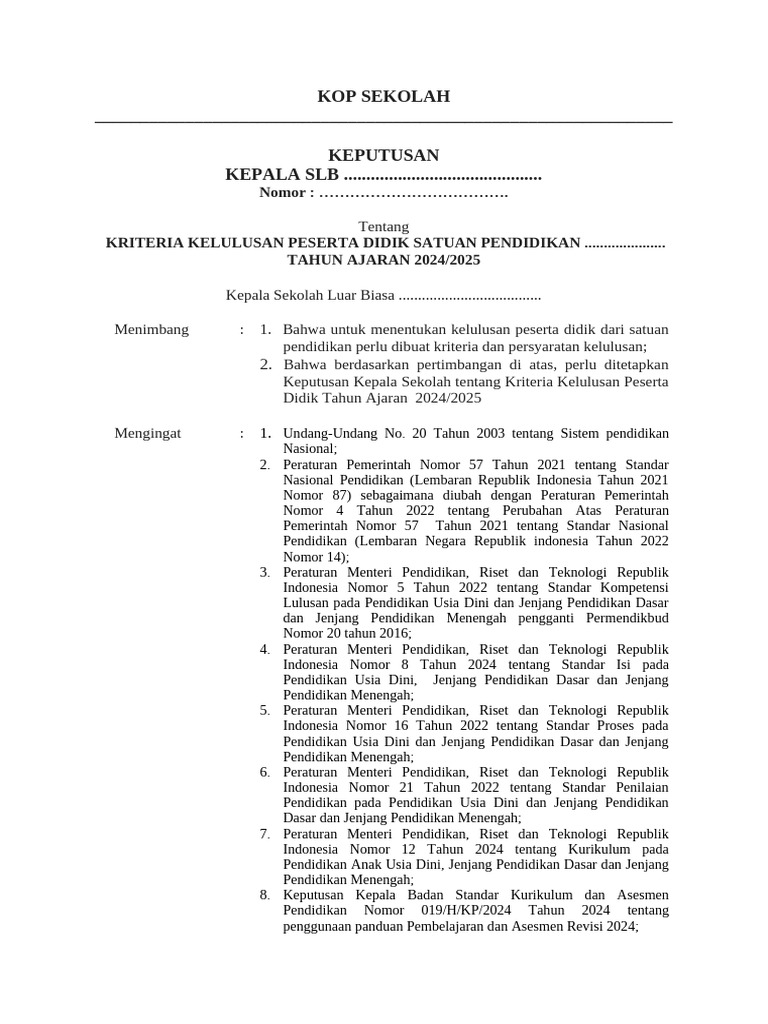 Rev Model SK Kriteria Kelulusan | PDF