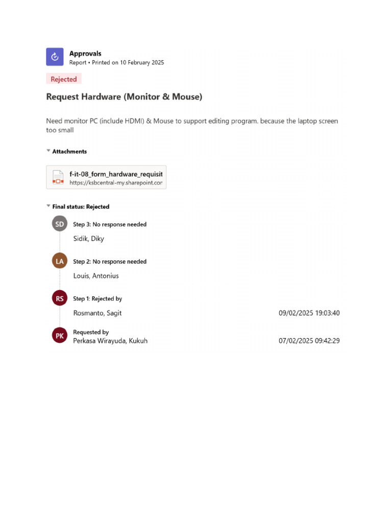 Request Hardware (Monitor & Mouse) | PDF
