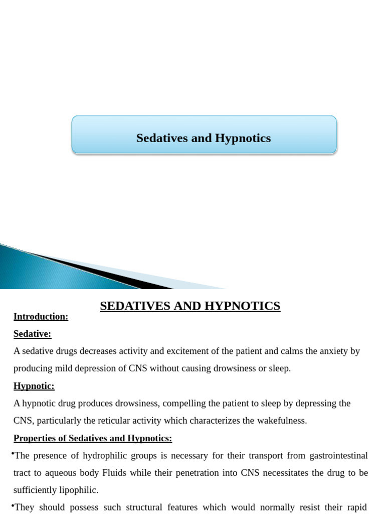 Classification of Sedatives and Hypnotics | PDF | Drugs | Organic Chemistry