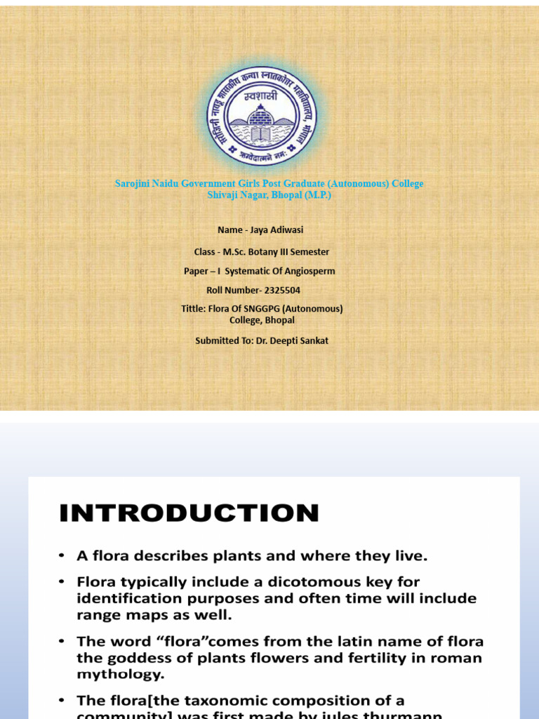 2 PPT 3rd Sem Taxonomic Resources (Flora) Nutan College Bhopal | PDF ...