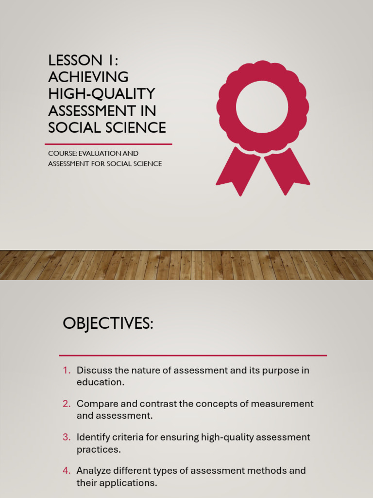 L1-High Quality Assessment Presentation | PDF | Educational Assessment ...