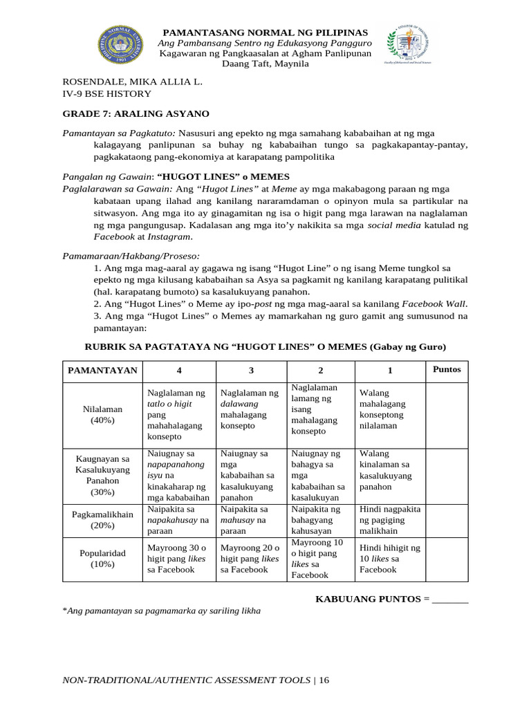 Non Traditional Assessment | PDF
