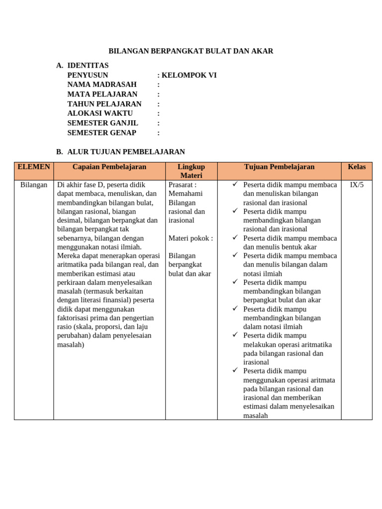 BILANGAN BERPANGKAT BULAT DAN AKAR DAN ALJABAR | PDF