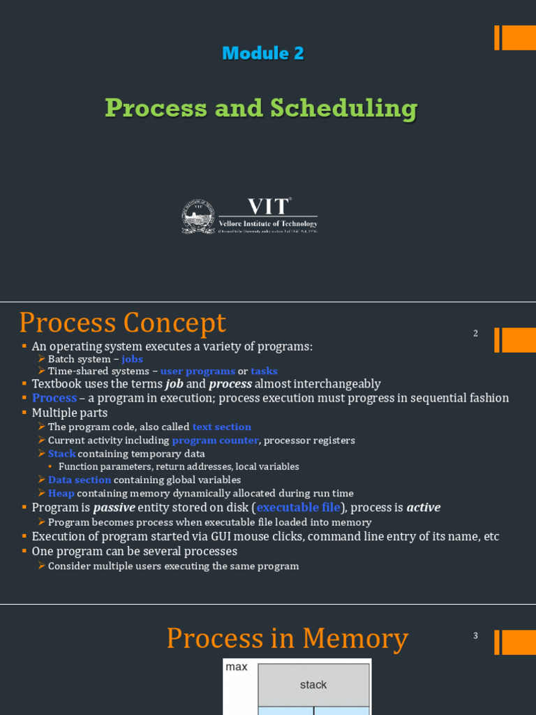 MODULE 2 - Process and Scheduling | PDF | Scheduling (Computing) | Process (Computing)