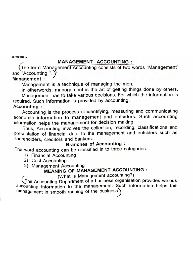 Management Accounting C1 | PDF