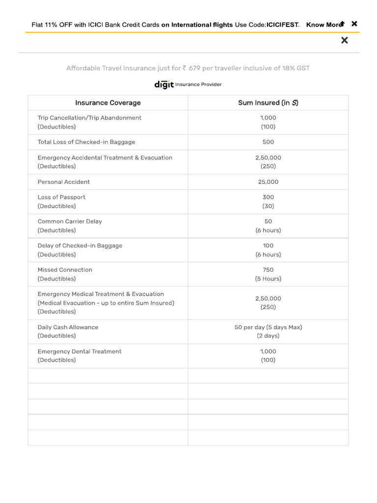 Travel Insurance | PDF