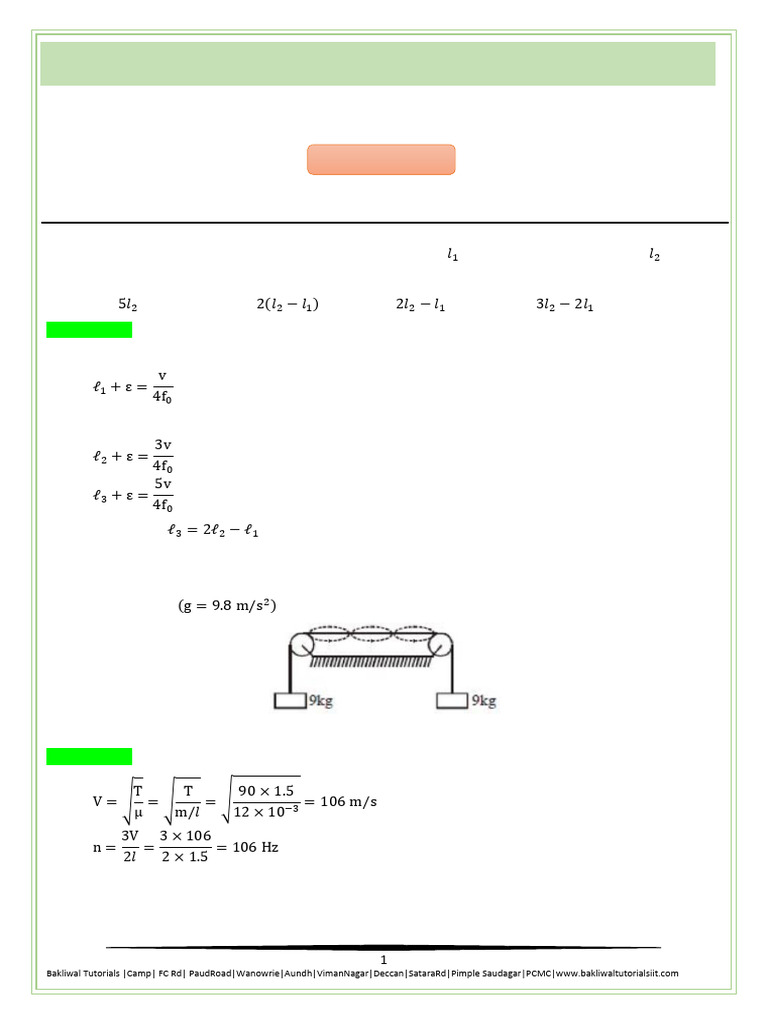 C25 BTTS-11 (Mains) Physics Paper-1 | PDF | Resonance | Optics