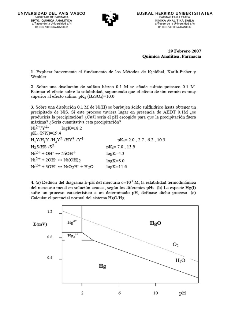 Exam Qa Farm | PDF | Ph | Precipitación (Química)