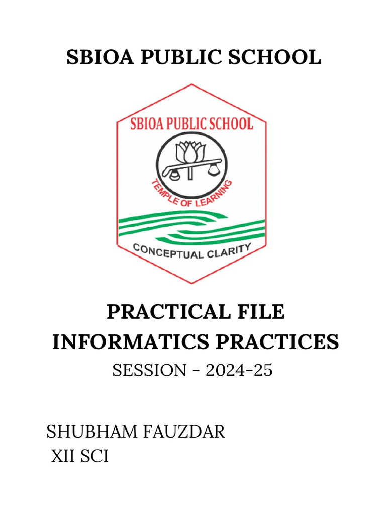 Ip Practical Shubham PDF | PDF | Computer Programming | Sql