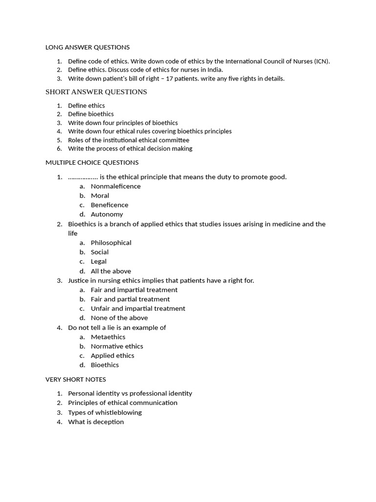 Professionalism Questions | PDF