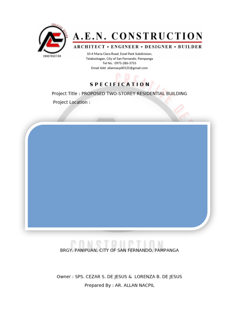 SPECIFICATION COVER | PDF