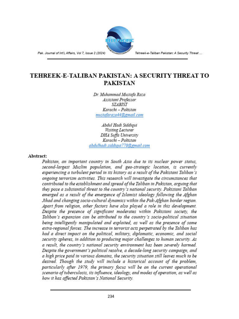 16-tehreek-e-taliban-pakistan-a-security-threat-to-pakistan | PDF ...