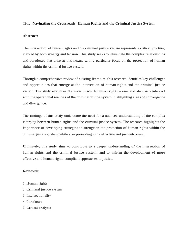 Abstract On Human Rights and Criminal Justice System | PDF