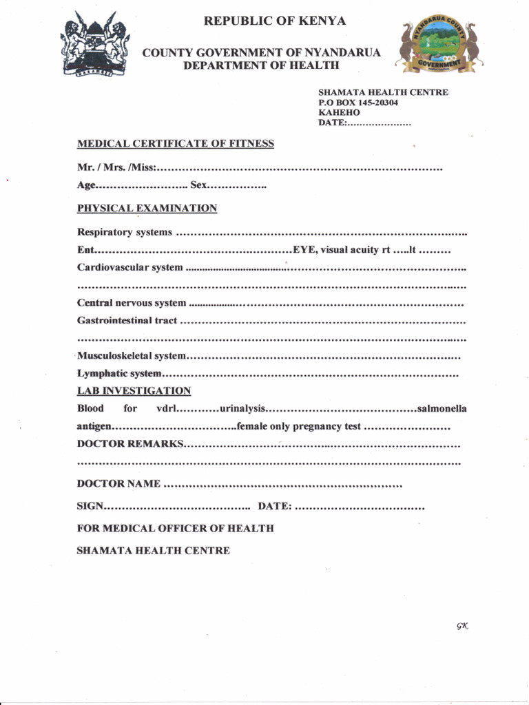Medical Form | PDF