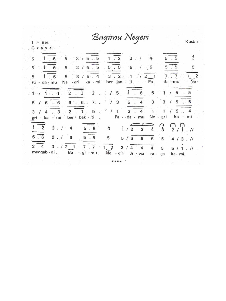Bagimu Negeri Partitur | PDF