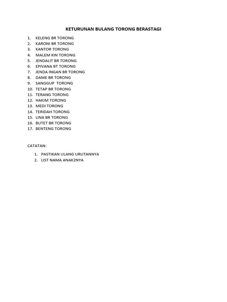 Keturunan Bulang Torong | PDF