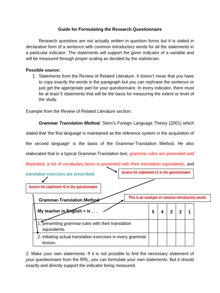 Research Questionnaire How To | PDF | Questionnaire | Translations