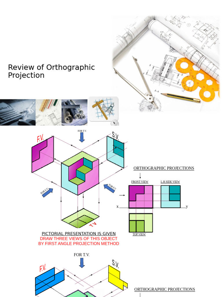 Review of Orthographic Projections | PDF | Geometry