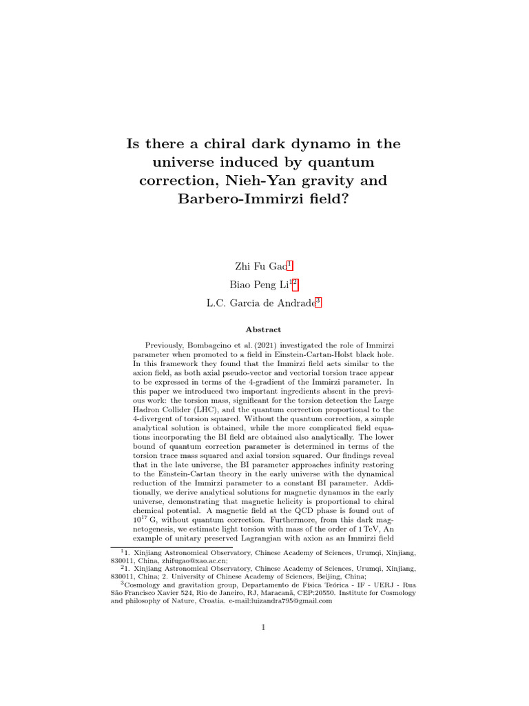Is There A Chiral Dark Dynamo in The Universe Induced by Quantum ...