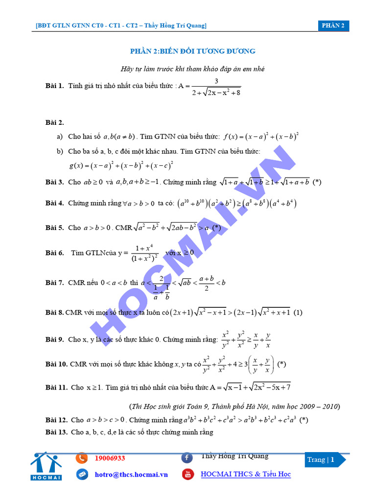 Phan 2. Bien Doi Tuong Duong BT-109654 | PDF