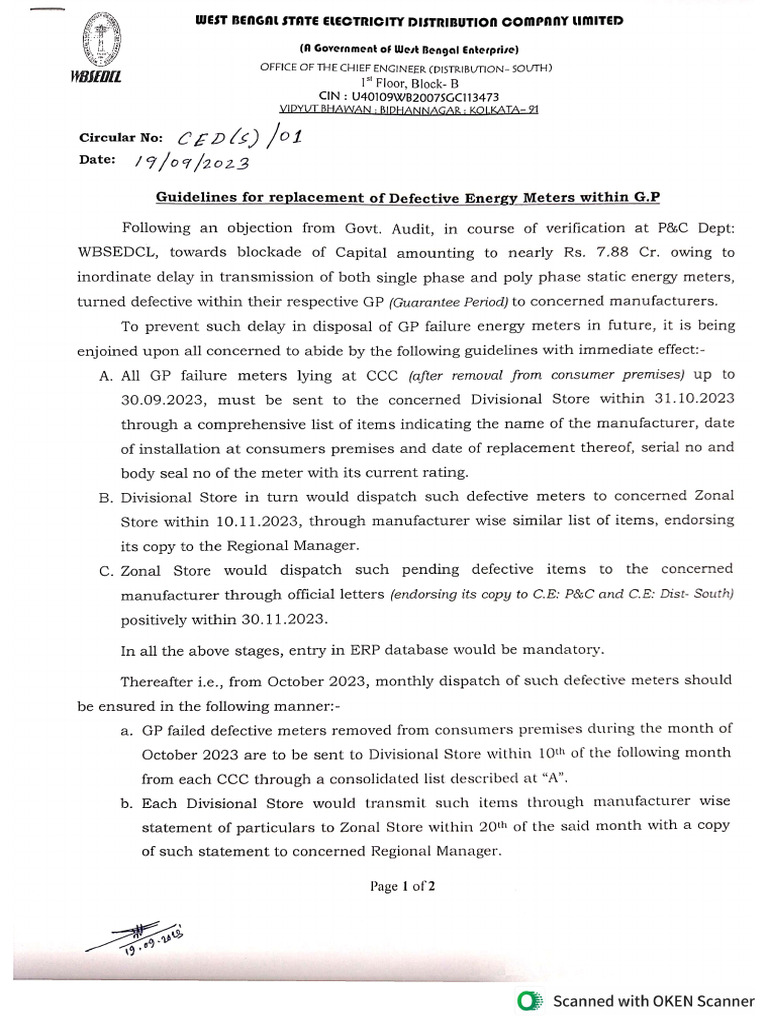 Defective Meter Replacement Guidelines | PDF
