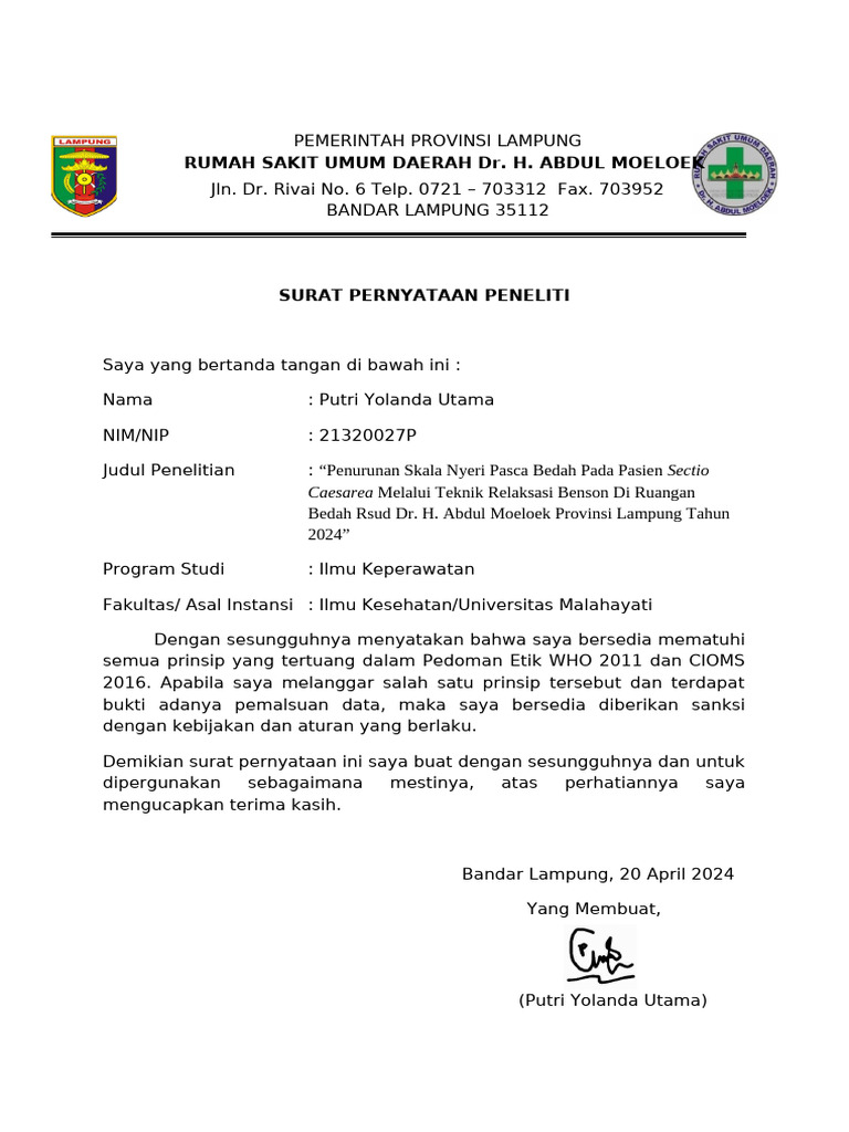 Surat Peryataan | PDF