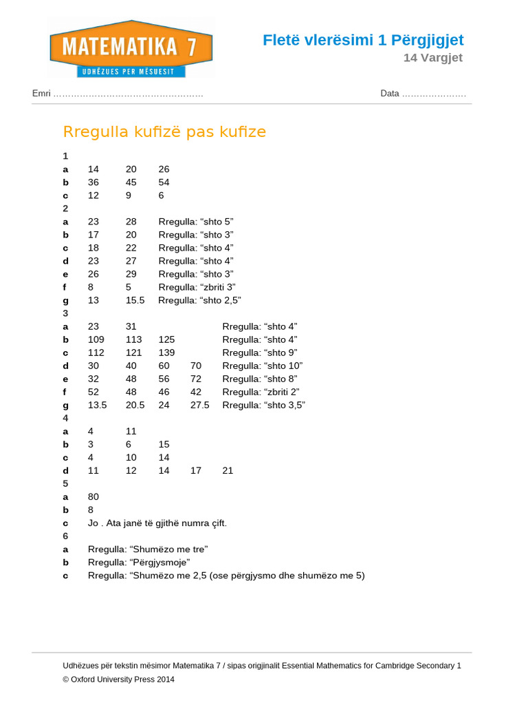 1402 - Flete Vleresimi 1 - Pergjigjet | PDF