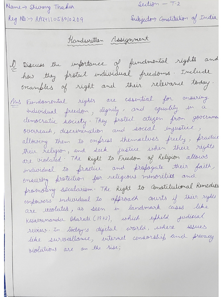 COI Handwritten assignment | PDF