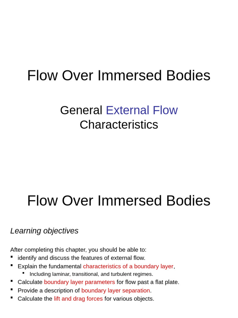 C9 Flow Over Immersed Bodies v1 | PDF | Drag (Physics) | Boundary Layer