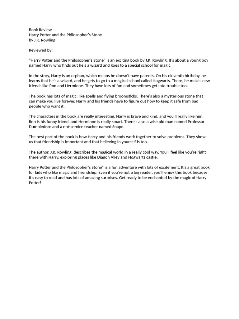 Harry Potter Book Review Easy | PDF