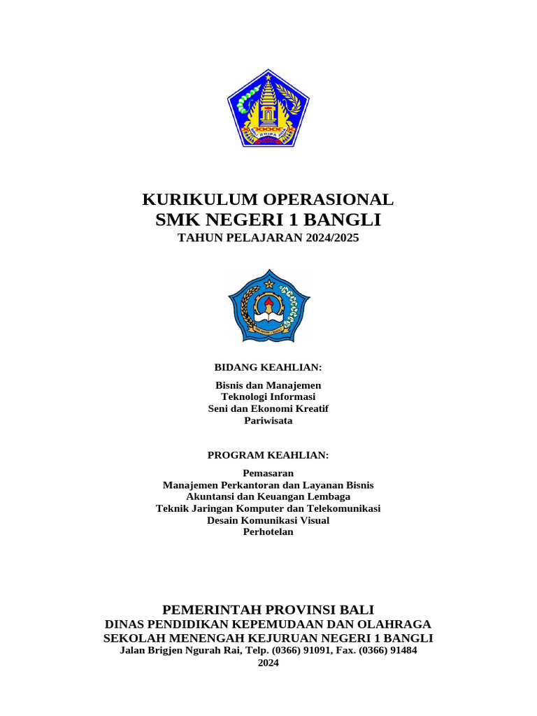 KOSP 2024 2025 SMK Negeri 1 Bangli | PDF
