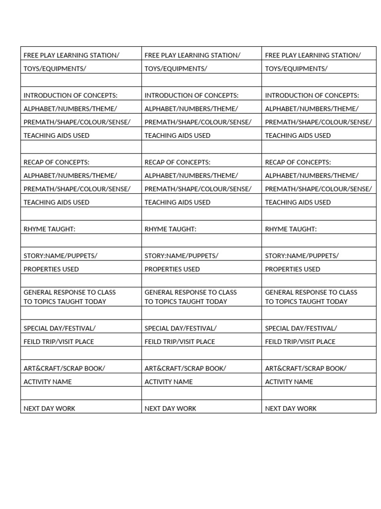 Free Play Learning Station Overview | PDF | Writing | Learning