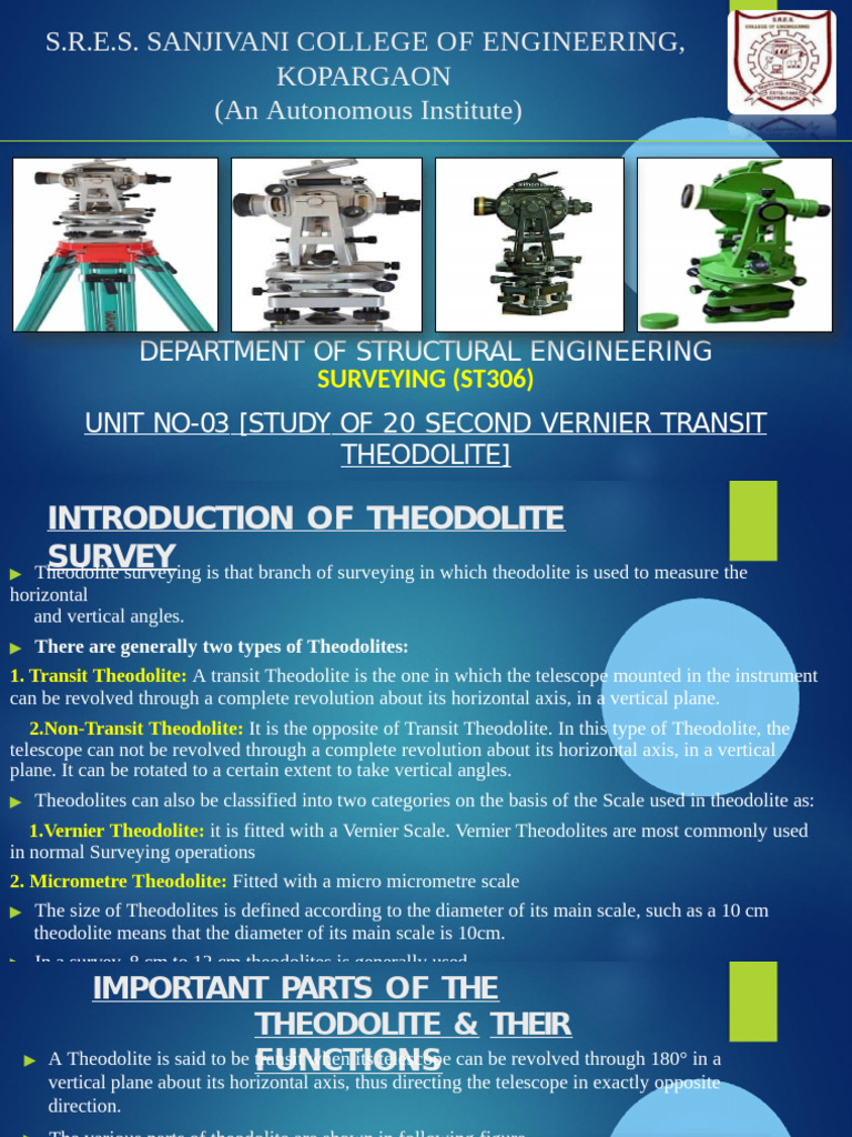 Theodolite Surveying | PDF | Surveying | Rotation