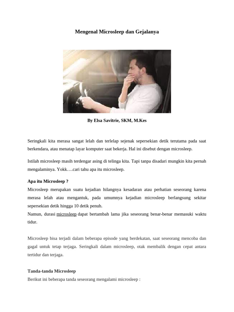 Mengenal Microsleep Dan Gejalanya | PDF