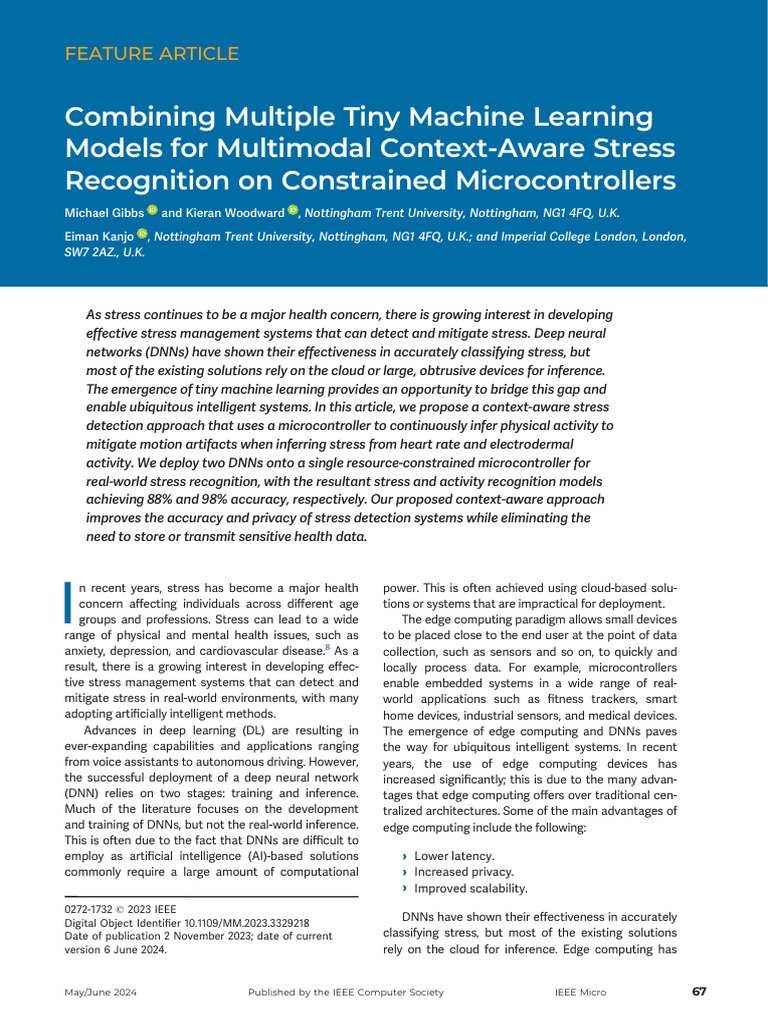 Combining Multiple Tiny Machine Learning Models For Multimodal Context-Aware Stress Recognition ...
