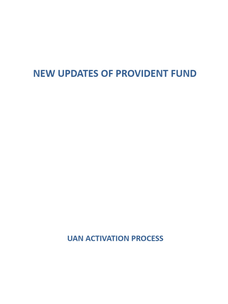 UAN Activation Process | PDF