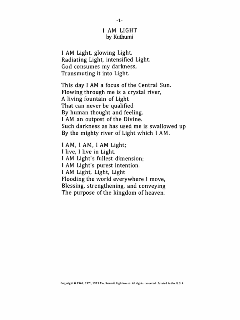 I AM Light Decree | PDF