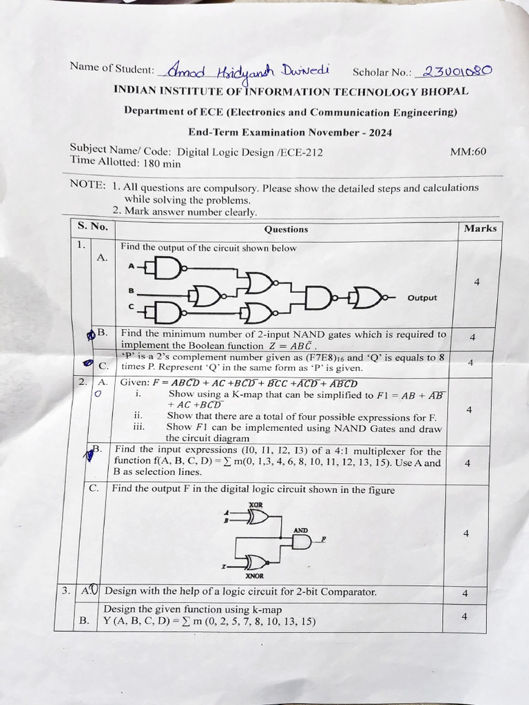 Exam Paper | PDF | Bipolar Junction Transistor | Computer Engineering