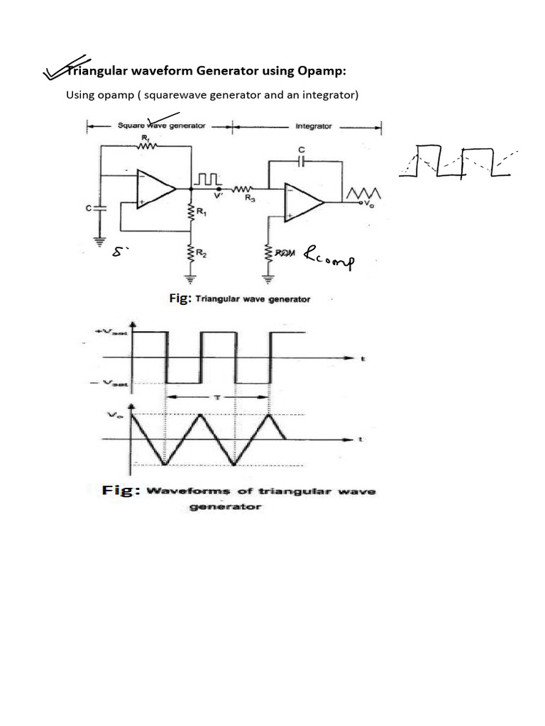 9. Triangular Waveform Generator Using Opamp and Less Components | PDF
