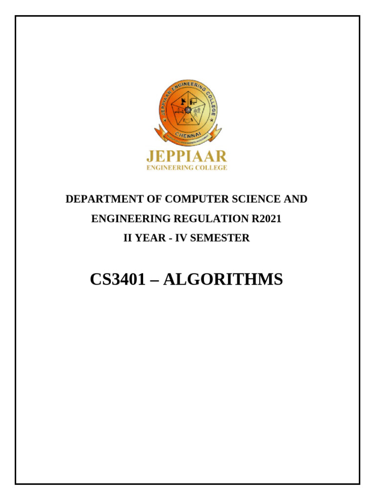 CS3401 Unit 1 Notes | PDF | Time Complexity | Computational Complexity ...
