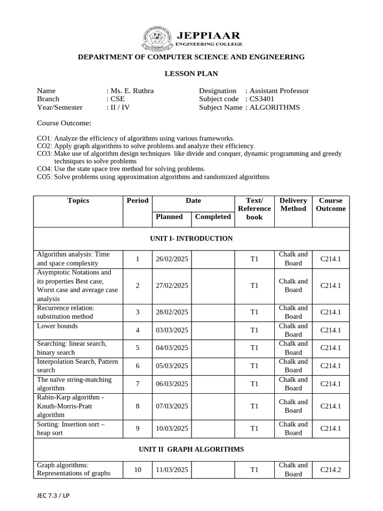 7.3 Lesson Plan - B - OOPS | PDF | Computational Complexity Theory ...