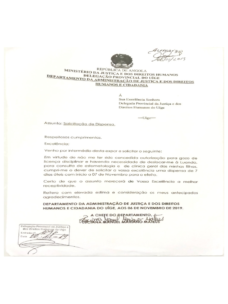 PDF Solicitação de Dispensa 2 | PDF