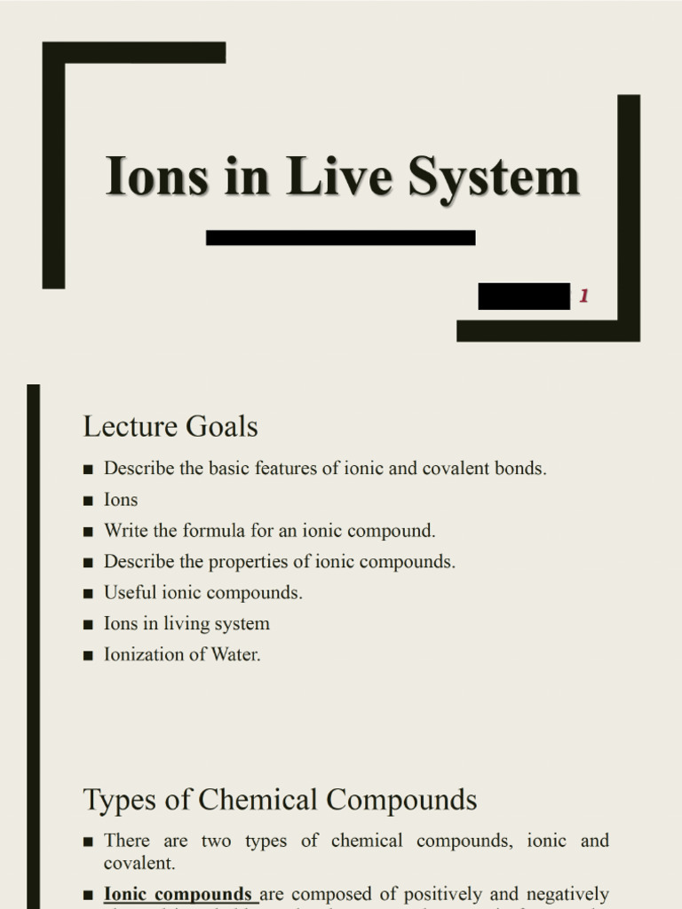 Lec1-Ions in Live System - Redacted | PDF